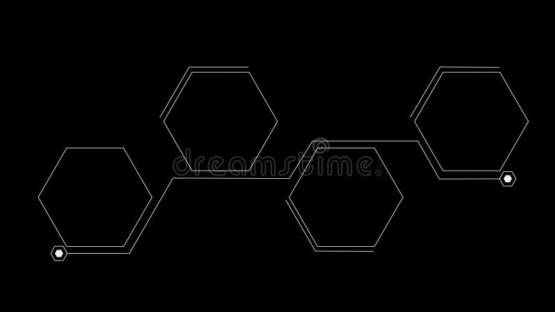 Animation Elements HUD Frame Lines Callout for Text on Black Bg 4K ...