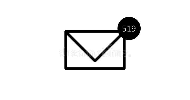 Animation of Email Envelope with Auto Counting Number on Circle. on ...