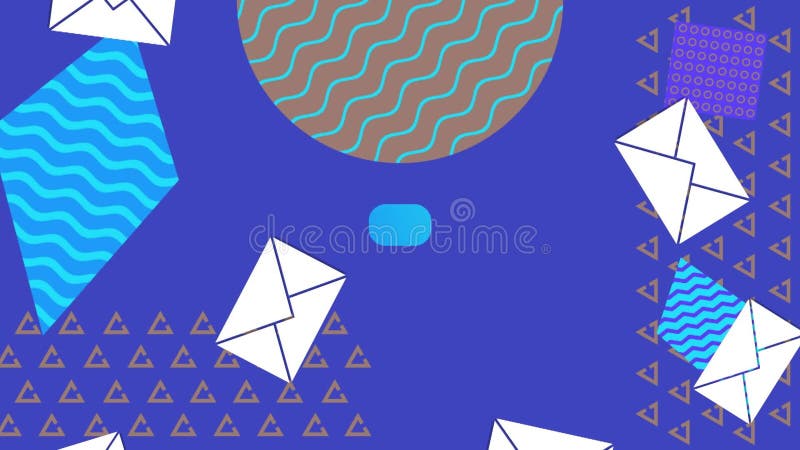 Animation of Email Envelope Icons Over Abstract Shape Background Stock ...