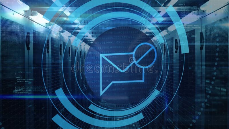 Animation of Email Icon in Circles Over Servers Stock Footage - Video ... Animation of Email Icon in Circles Over Servers Stock Footage - Video ...