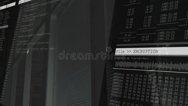 Animation of Encryption Process on Computer Screen with Code and Data Visualization Stock Video ...