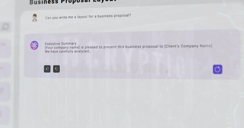 Animation of Encryption Text Over Ai Chat Stock Footage - Video of text ...