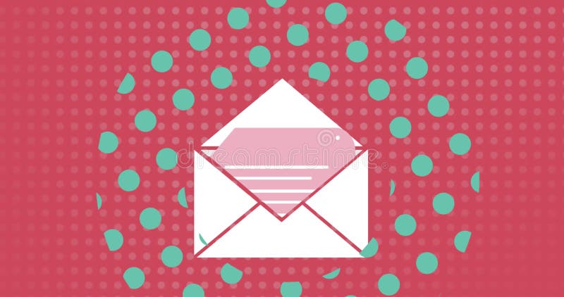 Animation of Envelope Icon Over Spots Stock Footage - Video of design ...