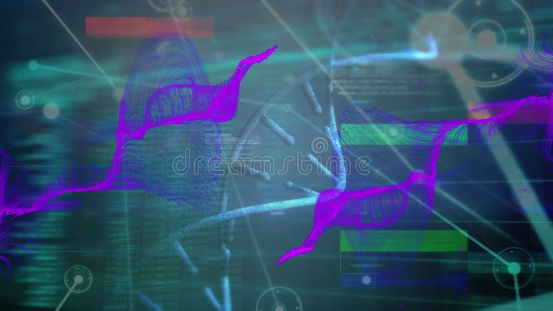 Animation of Evidence Text and Dna with Glowing Lights Over Data ...