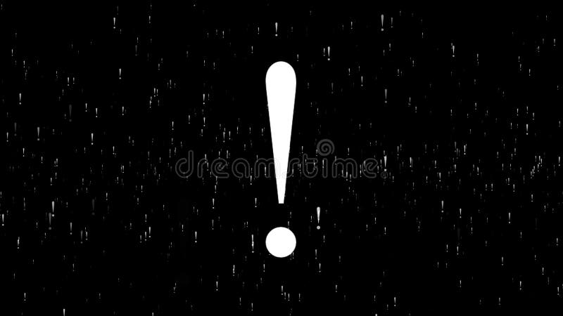 Animation Exclamation Mark, Floating Around Randomly, Against a Black ...