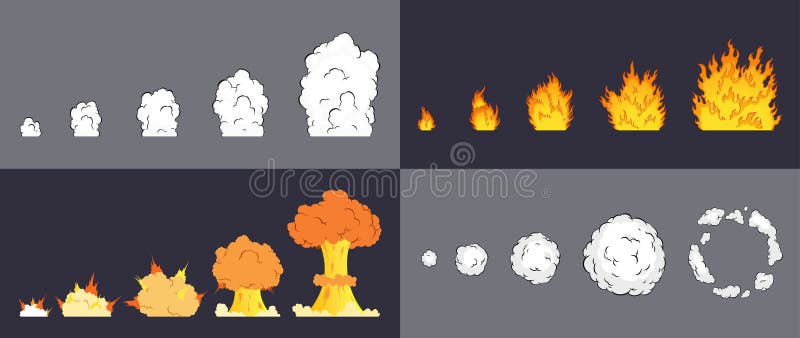 Animation of Explosion Effect in Cartoon Comic Style. Cartoon Explosion ...