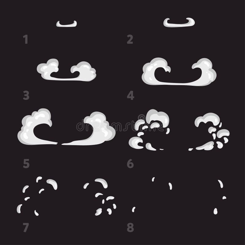 Animation Explosion. Animation of Smoke. Sprite for Games. Stock Vector ...
