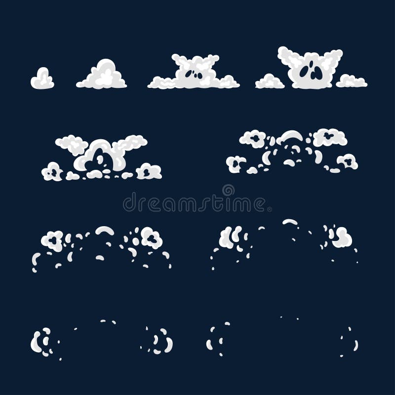 Animation Explosion. Animation of Smoke. Sprite for Games. Stock Vector ...