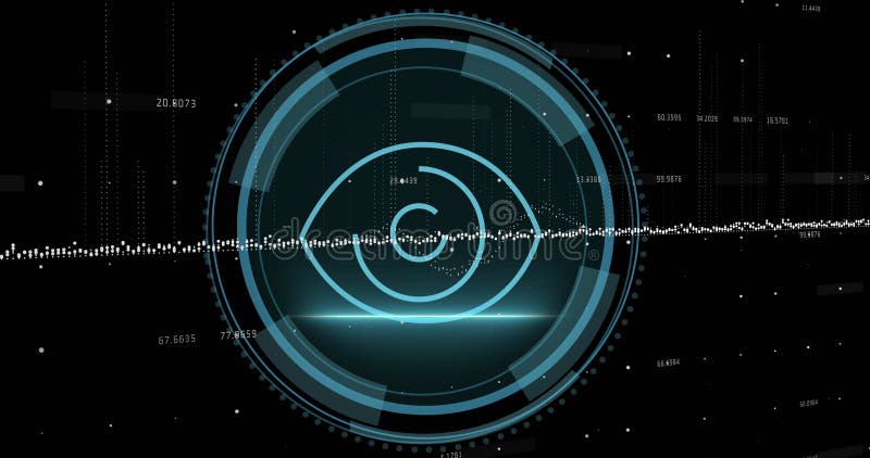 Animation of Eye and Scope Scanning Over Data Processing Stock Video ...