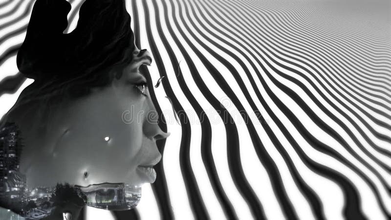 Animation of Face and Lines Over White Background Stock Footage - Video ...