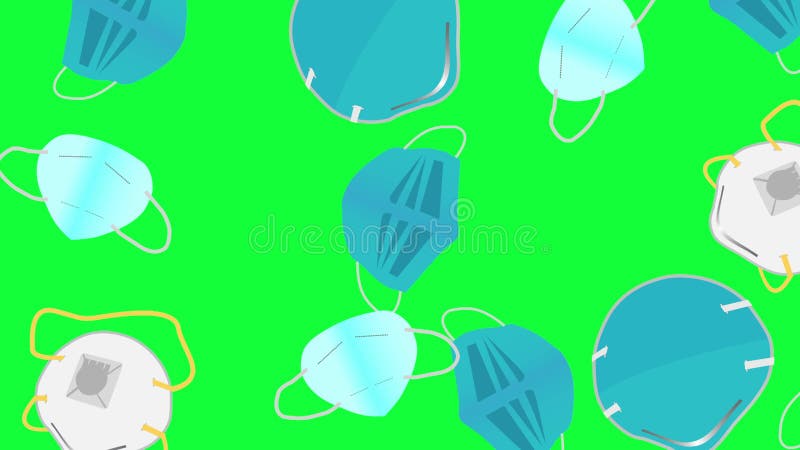 Animation of Face Mask Antivurs Pretection Green Screen Chroma Key Flat ...