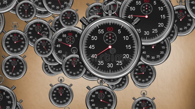 Animation of Falling Clocks Over Brown Background Stock Footage - Video ...