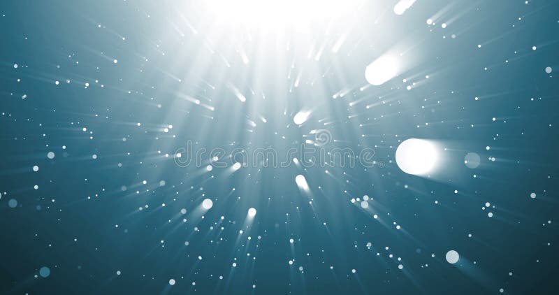 Animation of Falling Confetti and Light Rays Over Black Background ...