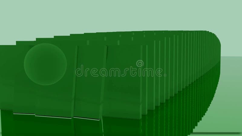 Animation of Falling Domino. Design. 3D Plates Fall from Impact of Ball ...