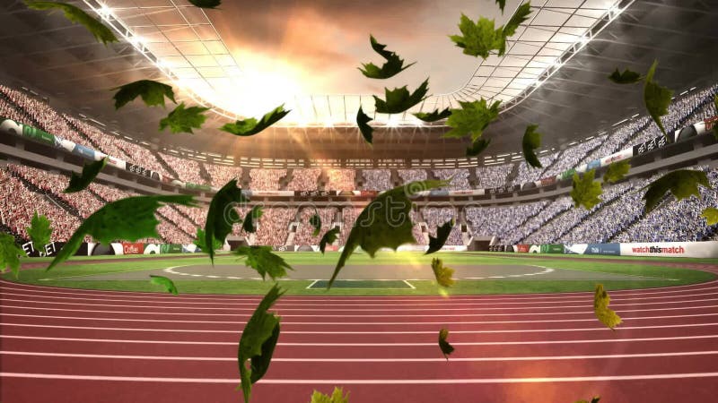 Animation of Falling Leaves Over Circular Running Track in Fully Packed ...
