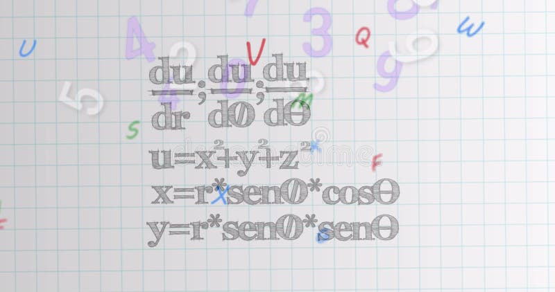 Animation of Falling Numbers Over Mathematical Equations in School ...