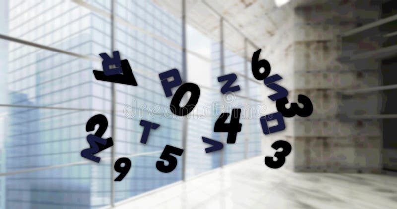 Animation of Falling Numbers Over Office Stock Footage - Video of ...