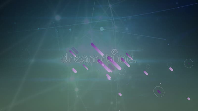 Animation of Falling Purple Shapes Over Network of Connections on Dark ...