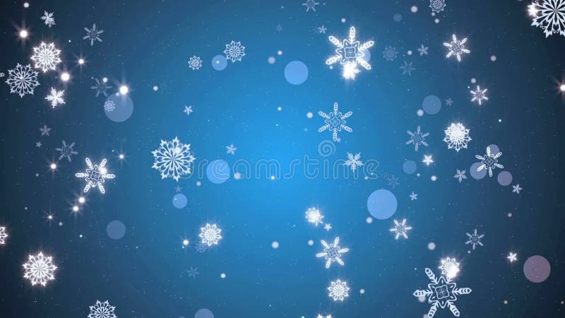 Falling Snowflakes on a Blue Background Stock Video - Video of nature ...
