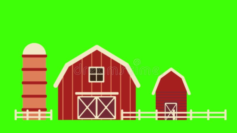 Animation of a Farm on a Green Screen Stock Video - Video of beautiful ...