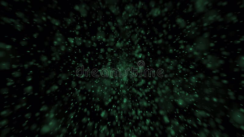 Fast Moving Green Dust Particles on a Black Background Stock Footage ...
