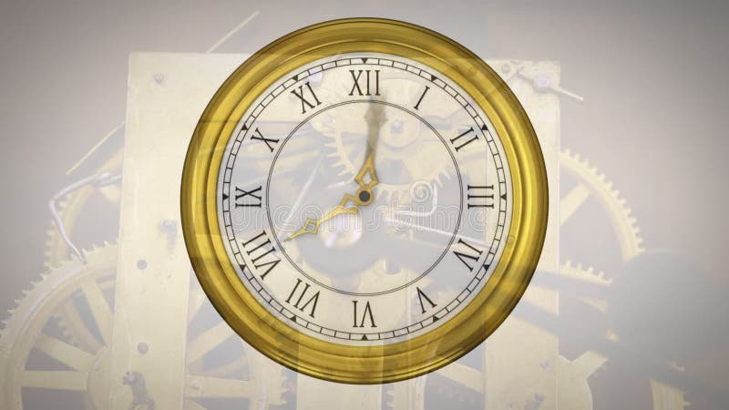 Fast moving clock and cogs stock video. Video of digitally - 157770577