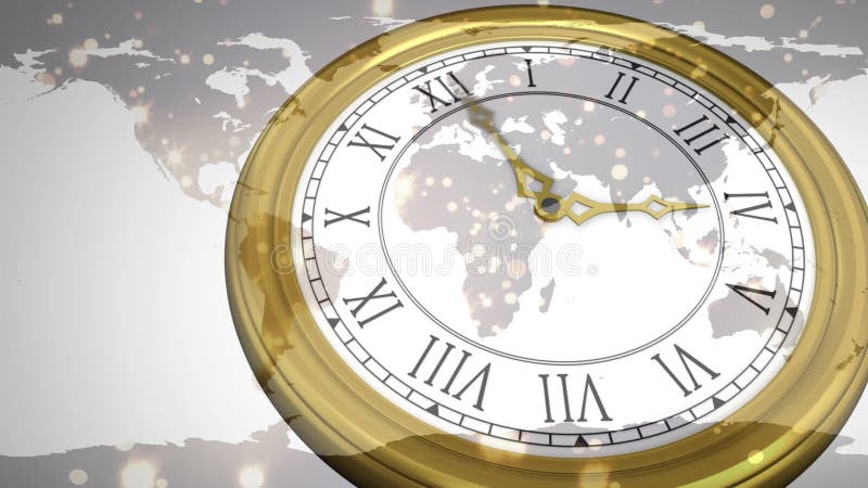 Fast Moving Clock and World Map Stock Footage - Video of concept ...