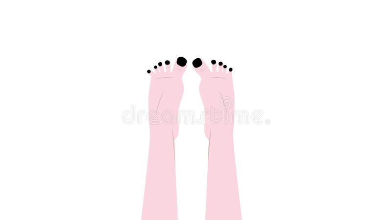 Animation of Feet with Nails and Pedicure. 2d Stock Footage - Video of ...