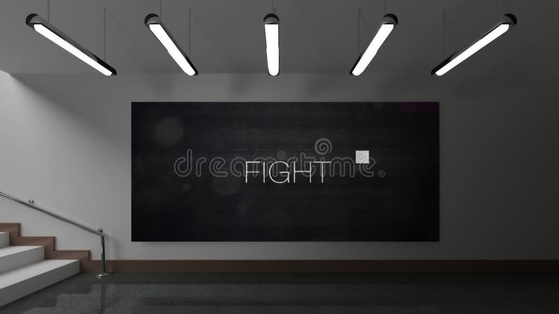 Animation of Fight Text and Interference in Office Stock Footage ...