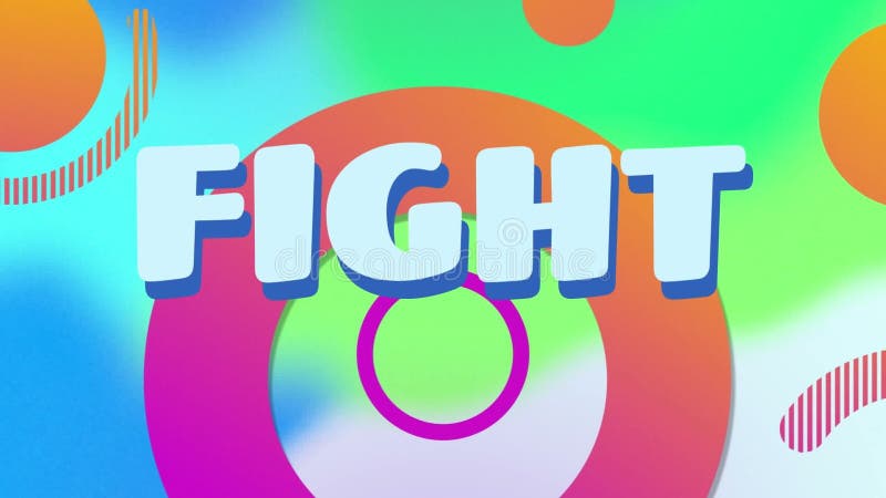 Animation of Fight Neon Text Over Spot Lights Stock Footage - Video of ...