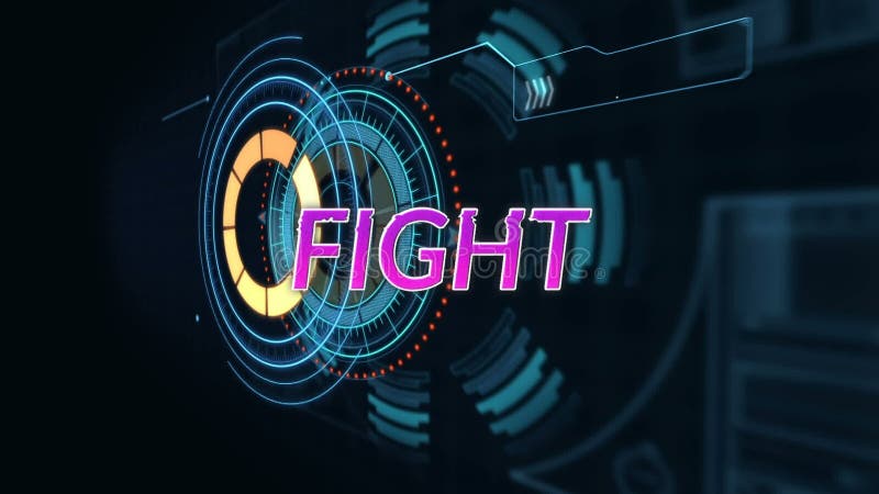 Animation of Fight Text Over Digital Interface Stock Footage - Video of ...