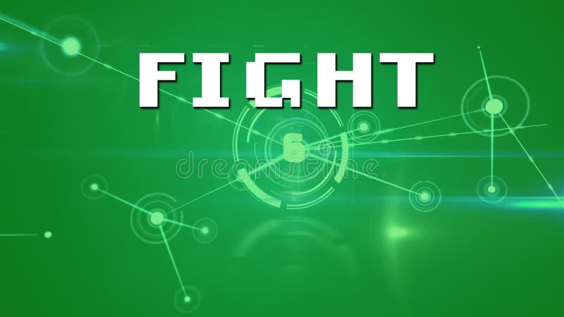 Animation of Fight Text Over Network of Connections and Scope Scanning ...