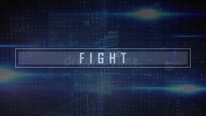 Animation of Fight Text, Programming Language and Lens Flare Over ...