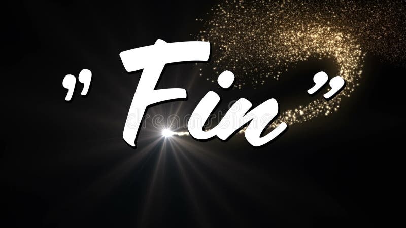 Animation of Fin Text Over Glowing Firework Moving on Black Background ...