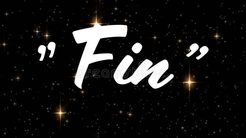Animation of Fin Text, Over Glowing Stars on Black Background Stock ...