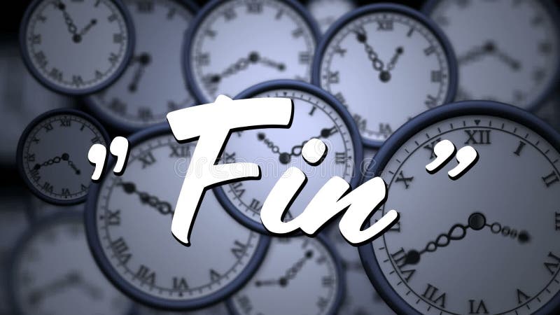 Animation of Fin Text Over Multiple Clock Moving Fast Stock Video ...