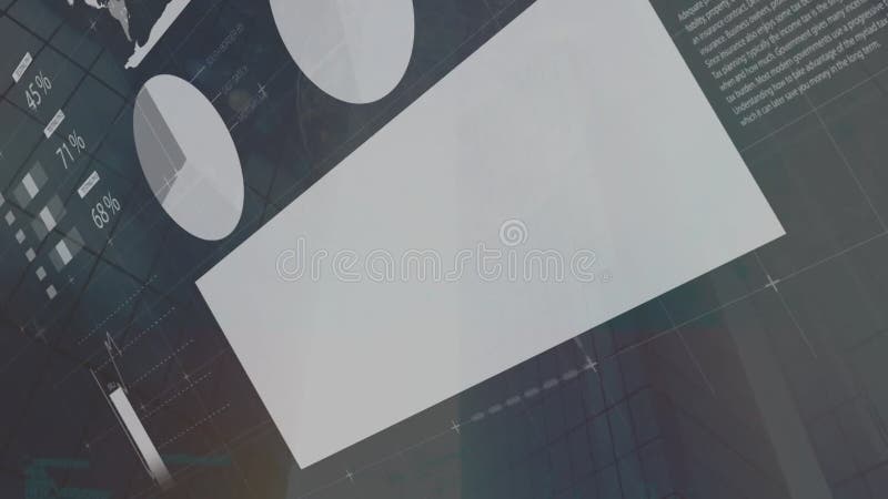 Animation of Financial Data Processing Over Cityscape Background Stock ...