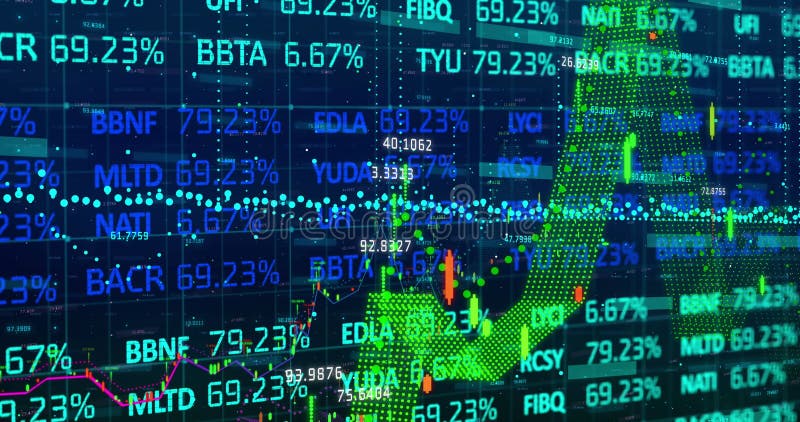 Animation of Financial Data Processing and Statistics Recording Stock ...