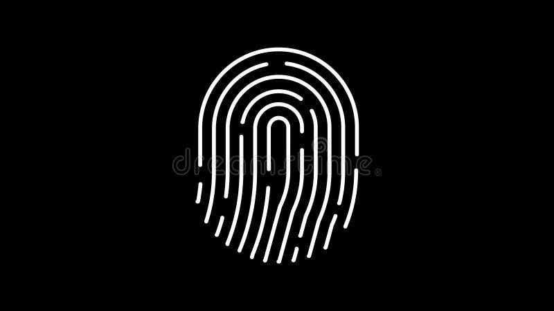 Animation of Fingerprint Alpha Matte. Touch ID Futuristic Digital ...
