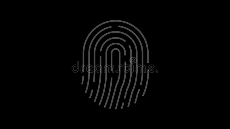 Animation of Fingerprint Alpha Matte. Touch ID Futuristic Digital ...