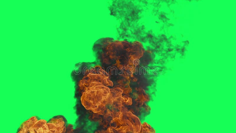 Fire Ball Explosion on Green Screen Stock Video - Video of fuel ...