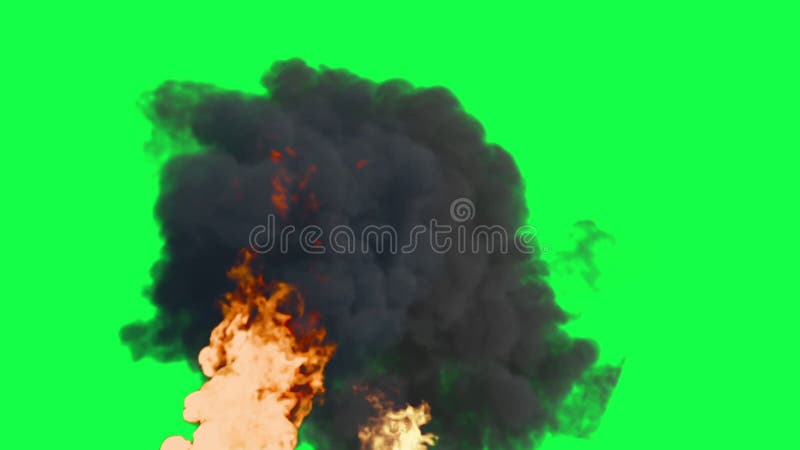 Fire Ball Explosion on Green Screen Stock Footage - Video of burning ...