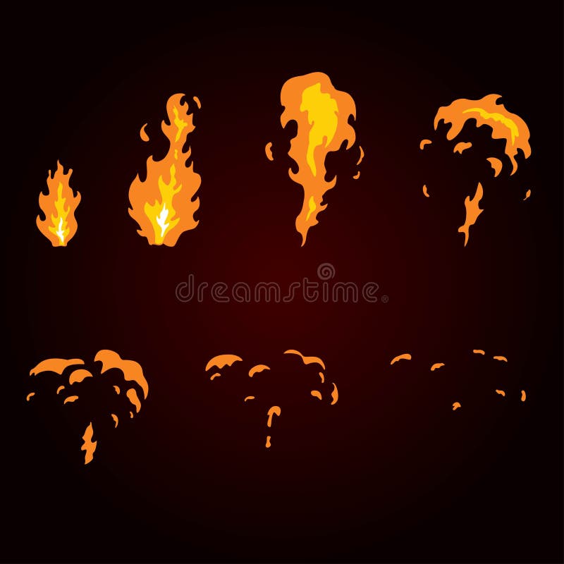 Animation of Fire, Flame, Explosion. Sprite Fire for Game Design. Stock ...