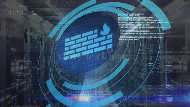 Animation of Firewall Over Numbers and Eye in Negative Stock Video ...