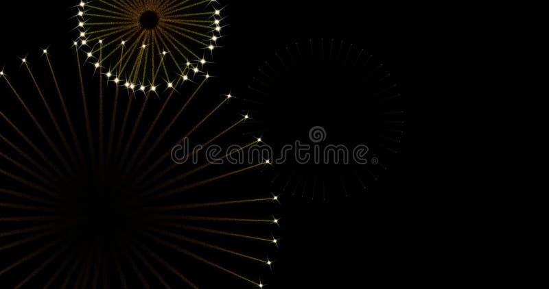 Animation of Fireworks Exploding Over Black Background Stock Video ...