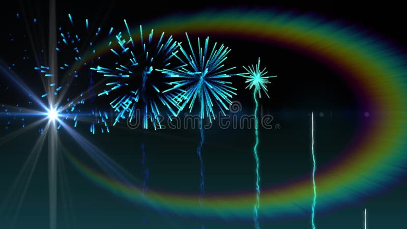 Animation of Fireworks Over Light Spots Stock Video - Video of party ...