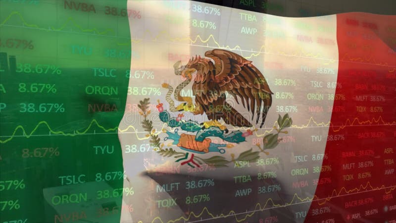 Animation of Flag of Mexico and Stock Market Over Cityscape Stock ... Animation of Flag of Mexico and Stock Market Over Cityscape Stock ...
