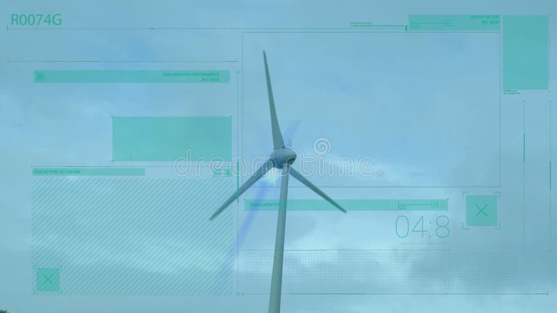 Animation of Flare Light and Infographic Interface Over Spinning ...