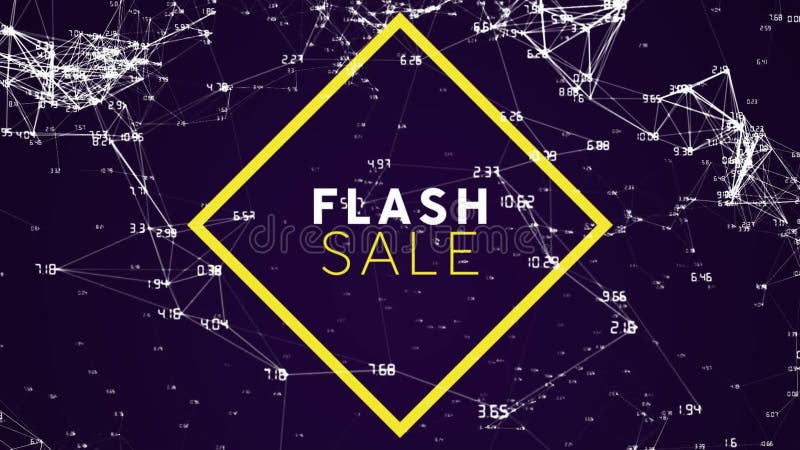 Animation of Flash Sale Text Over Connections on Black Background Stock ...