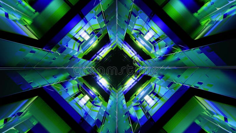 Animation of Flickering Red and Yellow Light in Cyber Tunnel Stock ...